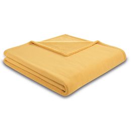 Biederlack Wohndecke &raquo;King Fleece&laquo; leicht, Kuscheldecke gelb Polyester B/L: 150cm x 200cm