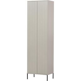 Woood Garderobenschrank &raquo;New Gravure, Mehrzweckschrank mit 5 F&auml;chern&laquo; Gravure New Hochschrank von Woood mit Stauraum, Stil und Push-to-Open beige Holz