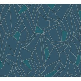 A.S. Cr&eacute;ation Vliestapete &raquo;New Life&laquo; 3D-Optik geometrisch grafisch glatt Tapete Geometrisch Tapeten Wohnzimmer Schlafzimmer K&uuml;che Design Optik blau Vinyl, Vlies B/L