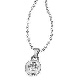 Firetti Damen Kette mit Anh&auml;nger &raquo;Schmuck Geschenk Gold 375 Halsschmuck Halskette Goldkette Ankerkette&laquo; mit Brillanten wei&szlig; 0,09, Diamanten Wei&szlig;gold 
