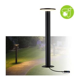 Paulmann LED Pollerleuchte &raquo;Plug & Shine Plate Einzelleuchte IP44 2200K 7W Anthrazit&laquo; 1 Stk. insektenfreundlich grau 1, &Oslash; 15,9cm H: 60cm, 1 Stk.