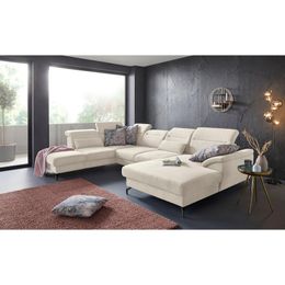Sit & More sit&more Wohnlandschaft &raquo;Percy U-Form&laquo; 12 cm Fu&szlig;h&ouml;he, Sitztiefenverstellung, wahlweise in 2 Fu&szlig;farben beige B/H/T: 343cm x 235cm, Luxus-Microfaser 