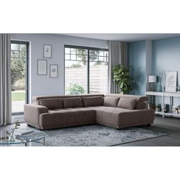OTTO home Ecksofa &raquo;Jade L Form, Breite: 270 cm, mit Kopfteilverstellung & Nierenkissen&laquo; optional elektr. Sitztiefenverstellung braun 100% POLYESTER (