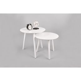 Mirrors and More Beistelltisch &raquo;Vilana&laquo; Set, 2 Stk. tlg. schlichte Farbgebung wei&szlig; B/H/T: 50cm x 50cm x 50cm
