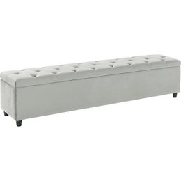 Home Affaire Bettbank &raquo;Relaxy&laquo; gesteppt, mit Staufach grau Holzwerkstoff, Massivholz, Polyester B/H/T: 180cm x 41,5cm x 40cm, Luxus-Microfaser