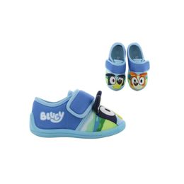 Hausschuhe mit Bluey und Bingo Motiv, in Blau, mit Klettverschluss | Gr.: 26
