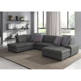 Sit & More sit&more Wohnlandschaft &raquo;Luxor U-Form&laquo; wahlweise mit Schlaffunktion, Bettkasten und Kopfteilverstellung grau Luxus-Microfaser ALTARA NUBUCK (100% 