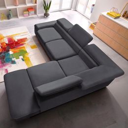 Sit & More sit&more Ecksofa &raquo;Alcatraz L-Form&laquo; wahlweise mit Schlaffunktion grau Struktur fein (97% Polyester, 3% Polyamid);Luxus-Microfaser ALTARA NUBUCK (95% 