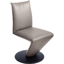 K+w Komfort & Wohnen K+W Komfort & Wohnen Esszimmerstuhl &raquo;Drive Drehstuhl&laquo; () Stuhl mit federnder Sitzschale, Drehteller in Metall schwarz Struktur grau Cloud: Nappaleder 