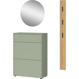 Germania Garderoben-Set &raquo;GW-Binetto&laquo; 3 Stk. tlg. Glas, Holzwerkstoff, Kunststoff, Metall B/H/T: 100cmcm x 200cmcm x 34cmcm