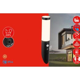 Briloner Leuchten LED Au&szlig;en-Wandleuchte &raquo;TUBO&laquo; LED-Modul 1 Stk. 6x6,5x35 cm, Akku tauschbar, Indoor/Outdoor, Balkon, Hauswand 1, &Oslash; 39cm H: 35cm, 1 Stk.