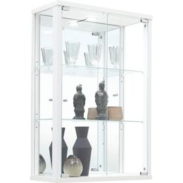 Fif M&ouml;bel fif m&ouml;bel Vitrine &raquo;OPTIMA&laquo; H&auml;ngevitrine/Glasvitrine 2x Glast&uuml;r,perfekt f&uuml;r Sammler,Sammlervitrine wei&szlig; Holzwerkstoff, Sicherheitsglas ESG B/H/T: 56cm 