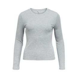 Object Oberteil mit langen &Auml;rmeln in Medium Grey Melange | Gr.: L