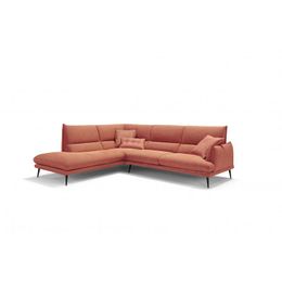 Egoitaliano Ecksofa &raquo;FUNNY, hochwertiges & aktuelles Design, bequeme R&uuml;ckenlehne, L-Form&laquo; toller Sitzkomfort, hochwertiger Strukturmix-Bezug, Breite 265cm orange 
