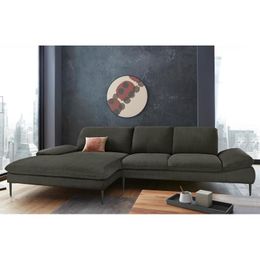 W.Schillig Ecksofa &raquo;enjoy&MORE, Designsofa, bequem, zeitlos und elegant, L-Form&laquo; Sitztiefenverstellung, F&uuml;&szlig;e schwarz pulverbeschichtet, Breite 340 cm 
