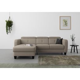 Sit & More sit&more Ecksofa &raquo;Belluci L-Form&laquo; inklusive Federkern, wahlweise mit Schlaffunktion und Bettkasten braun B/H/T: 247cm x 85cm x 170cm, Luxus-Microfaser