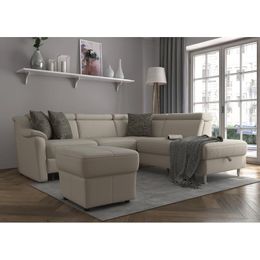 Sit & More sit&more Ecksofa &raquo;Freetown L-Form&laquo; inklusive Kopfteilverstellung und komfortablem Federkern beige B/H/T: 252cm x 84cm x 216cm, Luxus-Microfaser ALTARA
