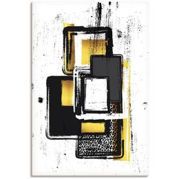 Artland Leinwandbild &raquo;Abstrakte Malerei Nr. 3 gold&laquo; Muster 1 Stk. tlg. auf Holzrahmen gespannt gold Leinwand B/H/T: 60cm x 90cm, Leinwandbild Muster 