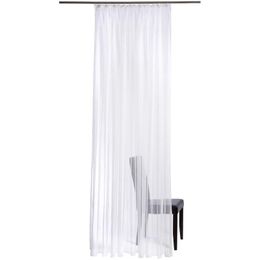 HOMING Gardine &raquo;Garland&laquo; Kr&auml;uselband 1 Stk. tlg. Kr&auml;uselgardine, wei&szlig;, transparent, Makrame, Wohnzimmer, Schlafzimmer wei&szlig; Polyester 145cm, 