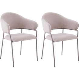 ByLiving Esszimmerstuhl &raquo;Curve&laquo; (Set) 2 Stk.moderner Stoff Stuhl mit gem&uuml;tlichem Sitzkomfort, verschiedene Farben. beige Metall, Stoff B/H/T: 60cm x 