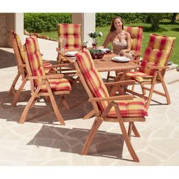 Merxx Garten-Essgruppe &raquo;Maracaibo&laquo; braun Obermaterial: 100% Polyester. F&uuml;llung: 100% Polyurethan Einheitsgr&ouml;&szlig;e