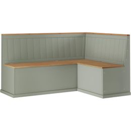 OTTO home Eckbank &raquo;Sara&laquo; aus massivem Kiefernholz, Paneel R&uuml;ckenlehne, zwei Breiten gr&uuml;n FSC -zertifiziertes Massivholz B/H/T: 160cm x 90cm x 53cm
