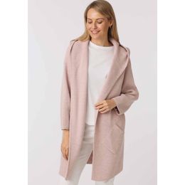 Zwillingsherz Damen Strickjacke Langarm, bequem, Taschen, One Size, ohne Verschluss, Kapuze rosa Einheitsgr&ouml;&szlig;e