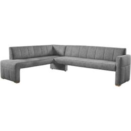 exxpo - sofa fashion Essbank elegant und modern mit hohem Sitzkomfort grau B/H/T: 265cm x 83cm x 199cm, Luxus-Microfaser, langer Schenkel rechts