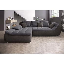 Home Affaire Ecksofa &raquo;Imola, bequem, aktuelle Steppung im Sitz, L-Form, Breite 270cm&laquo; wahlweise mit Bettfunktion grau Microfaser PRIMABELLE (100% 