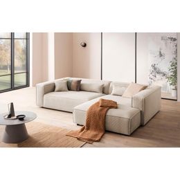 LeGer Home by Lena Gercke Ecksofa &raquo;PIARA XXL Cord, Big-Sofa, L-Form&laquo; wahlweise Ottomane rechts/links, Kedernaht, extra tiefe Sitzfl&auml;che beige 100% 
