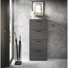 HBZ-MEBLE HBZ Schuhkipper &raquo;Sam Schuhkipper, Schuhschrank BxHxT 59x136x17 cm&laquo; 1 Stk. tlg. mit 4 Klappen grau Holzwerkstoff B/H/T: 59cm x 136cm x 17cm