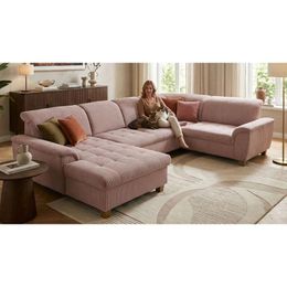 OTTO home Wohnlandschaft &raquo;Egedal 352 x 214 cm, auch mit Schlaffunktion & Bettkasten, Holzf&uuml;&szlig;e&laquo; Kopfteile verstellbar, U-Form, aus Pet Friendly Cord 90