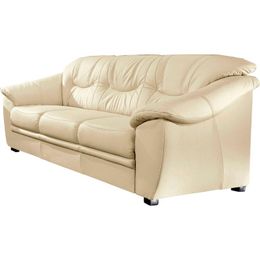 Sit & More sit&more 3-Sitzer &raquo;Savona, B: 198 cm, Federkern, Komfortsitzh&ouml;he 46 cm&laquo; optional Schlaffunktion, Liegefl&auml;che 190x137cm, Stoff- & Lederauswahl beige 