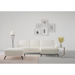 Sit & More sit&more Ecksofa &raquo;Fashion L-Form&laquo; wahlweise mit Kopfteilverstellung und Vorziehsitz, motorisch beige B/H/T: 253cm x 84cm x 165cm, Soft clean, 