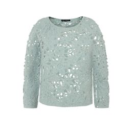 Betty Barclay Lochstrick-Pullover mit U-Boot-Ausschnitt in Gray Mist | Gr.: 48