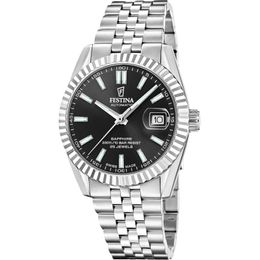 Festina Herren Automatikuhr &raquo;Automatic&laquo; Armbanduhr, Herrenuhr, Swiss Made, Mechanische Uhr, Edelstahlarmband silber Einheitsgr&ouml;&szlig;e