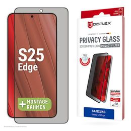 Displex Displayschutzglas &raquo;Privacy Glass Screen Protector (Privacy Filter)&laquo; f&uuml;r Samsung Galaxy S25 Edge Displayschutzfolie, Schutzfolie, Bildschirmschutz, 