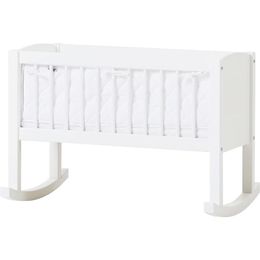 Hoppekids Stubenbett umbaubar zu Sitzbank, wahlweise mit Matratze & Zubeh&ouml;r wei&szlig; Holz teilmassiv bel&uuml;ftete Einlegeplatte, Liegefl&auml;che B/L: 40cm x 80cm, kein 
