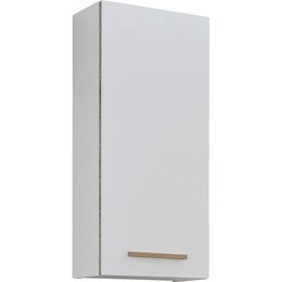 H&auml;ngeschrank &raquo;Quickset 931 Wand-Badschrank mit 1 T&uuml;r, Wei&szlig; Glanz, 30 cm breit&laquo; Badezimmer-H&auml;ngeschrank inkl. T&uuml;rd&auml;mpfer, Holzgriff Eiche wei&szlig; 