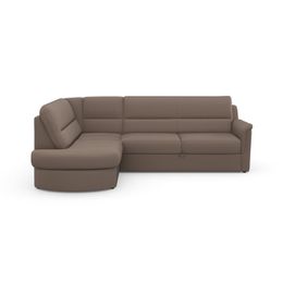 Sit & More sit&more Ecksofa &raquo;Panini L-Form&laquo; wahlweise mit Vorziehsitz und Bettkasten grau B/H/T: 243cm x 87cm x 155cm, Luxus-Microfaser Paris, Ottomane links,mit