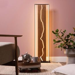 Brilliant LED Stehlampe &raquo;Thunder&laquo; LED-Modul 1 Stk. Warmwei&szlig; 115 x 12,5 cm, Holz/Metall, braun/schwarz, indirekte Beleuchteung schwarz H: 120cm, 1 Stk.