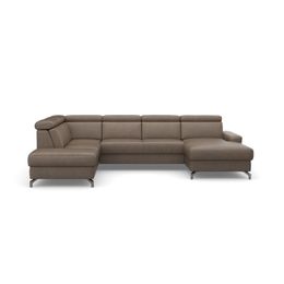 Sit & More sit&more Wohnlandschaft &raquo;Scarlett U-Form&laquo; inklusive Kopfteilverstellung, optional Schlaffunktion & Bettkasten grau B/H/T: 333cm x 226cm, Luxus-