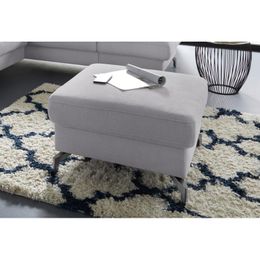 Sit & More sit&more Hocker &raquo;Percy&laquo; Fu&szlig;h&ouml;he 12 cm, wahlweise mit unterschiedlichen Fu&szlig;farben silber B/H/T: 72cm x 43cm x 72cm, Luxus-Microfaser Paris,mit 
