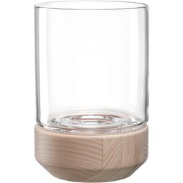 Leonardo Windlicht &raquo;Windlicht auf Holzsockel LEGNO&laquo; beige B/H/T: 14cm x 20,9cm x 14cm