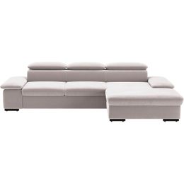Sit & More sit&more Ecksofa &raquo;Alcudia L-Form&laquo; wahlweise mit Schlaffunktion silber 98% Polyester, 2% Polyamid B/H/T: 286cm x 73cm x 174cm, Soft clean, Recamiere 
