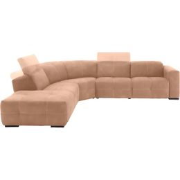 Egoitaliano Ecksofa &raquo;Sauvanne, Designsofa der Extraklasse, elegant und bequem, L-Form&laquo; wahlweise mit elektrischer Relaxfunktion, Kopfteilverstellung beige Leder &raquo;