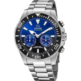 Jaguar Herren Chronograph &raquo; Connected&laquo; Armbanduhr, Quarzuhr, Herrenuhr, Saphirglas, Stoppfunktion, Swiss Made silber Einheitsgr&ouml;&szlig;e