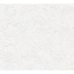 A.S. Cr&eacute;ation Strukturtapete &raquo;Simply White&laquo; einfarbig uni unifarben strukturiert Tapete Struktur Tapeten Wohnzimmer Schlafzimmer K&uuml;che modern Design wei&szlig; Papier, 