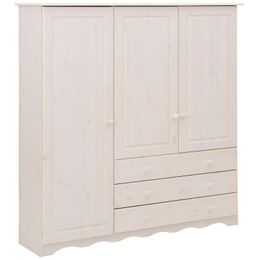 Home Affaire W&auml;scheschrank &raquo;Minik&laquo; aus sch&ouml;nem massivem Kiefernholz, in unterschiedlichen Farbvarianten wei&szlig; Massivholz B/H/T: 140cm x 140cm x 35cm, 