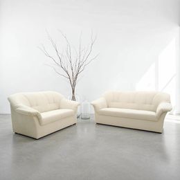 DOMO collection Polstergarnitur &raquo;Pegnitz zeitloses und elegantes Design&laquo; Set, 2 Stk. tlg. beige 100% Polyester B/H/T: 82cm x 82cm, Luxus- Microfaser/